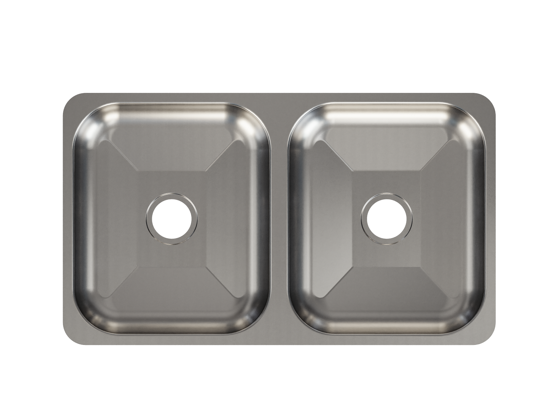 Cuba dupla de aço inox para cozinha modelo N340F14STD - Fabrinox