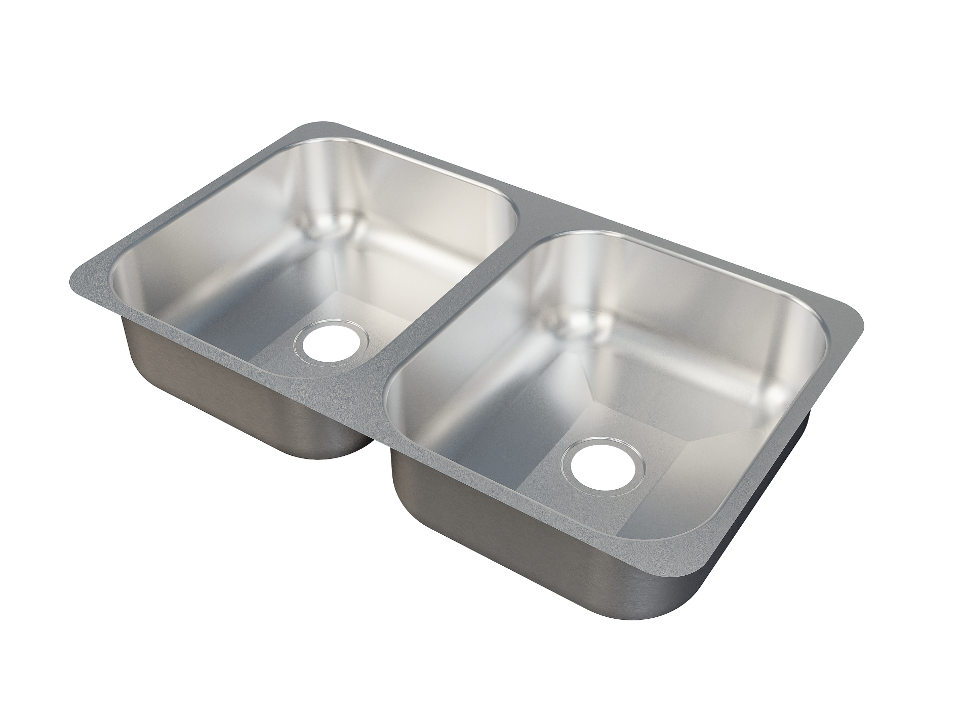 Cuba dupla de aço inox para cozinha modelo N340F14STD - Fabrinox