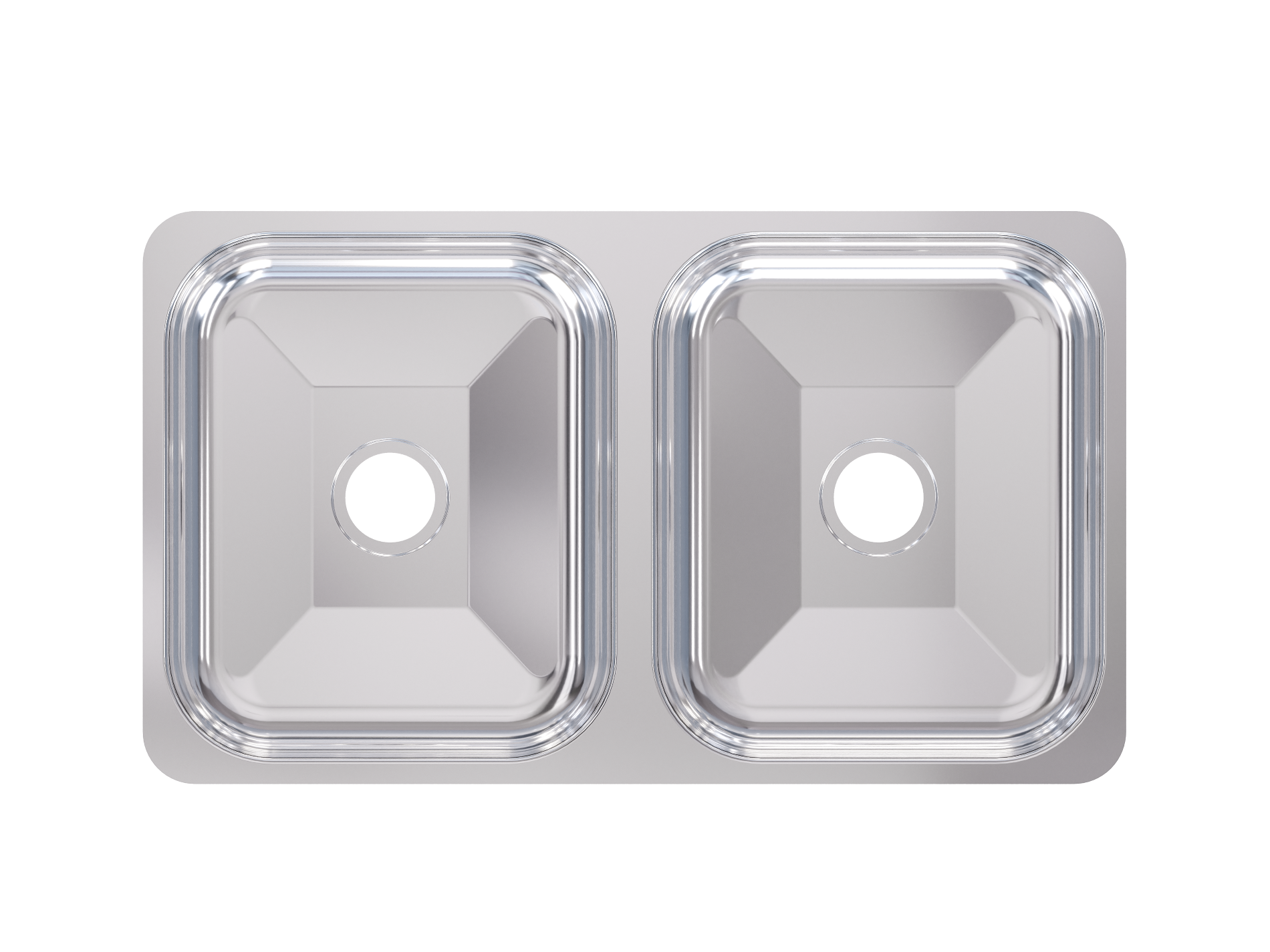 Cuba dupla de aço inox para cozinha modelo N340F14STD - Fabrinox