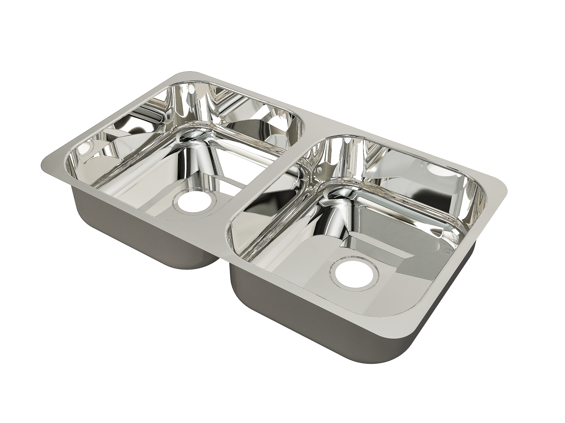 Cuba dupla de aço inox AISI304 para cozinha modelo N340F14LUXO - Fabrinox