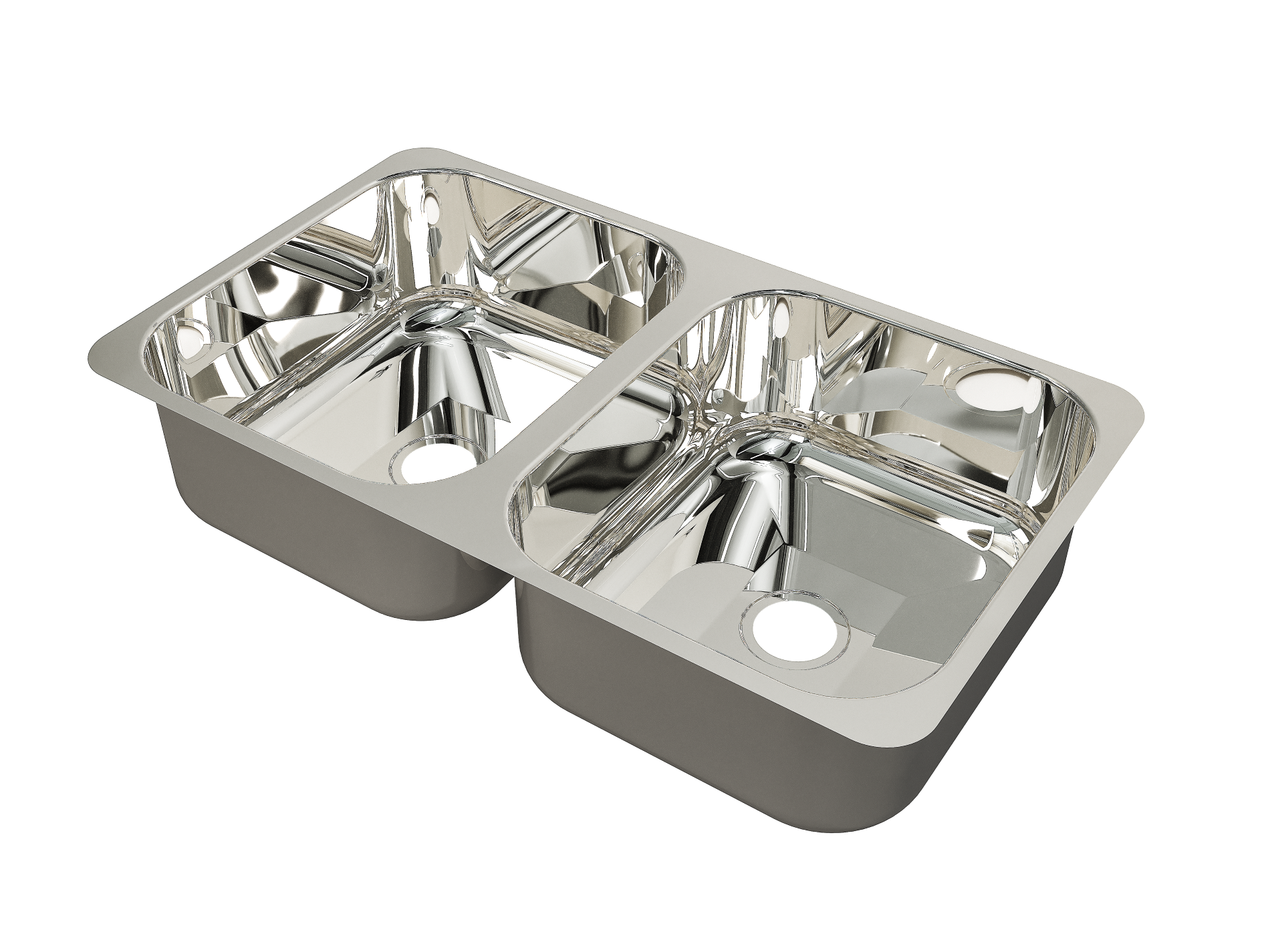 Cuba dupla de aço inox AISI304 para cozinha modelo N340F17LUXO - Fabrinox