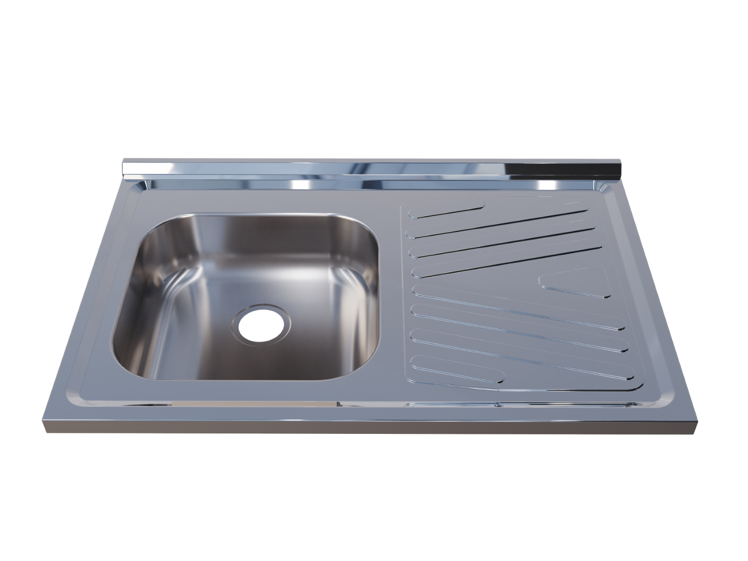 Pia de aço inox para cozinha modelo PSD800, 80x52cm - Fabrinox