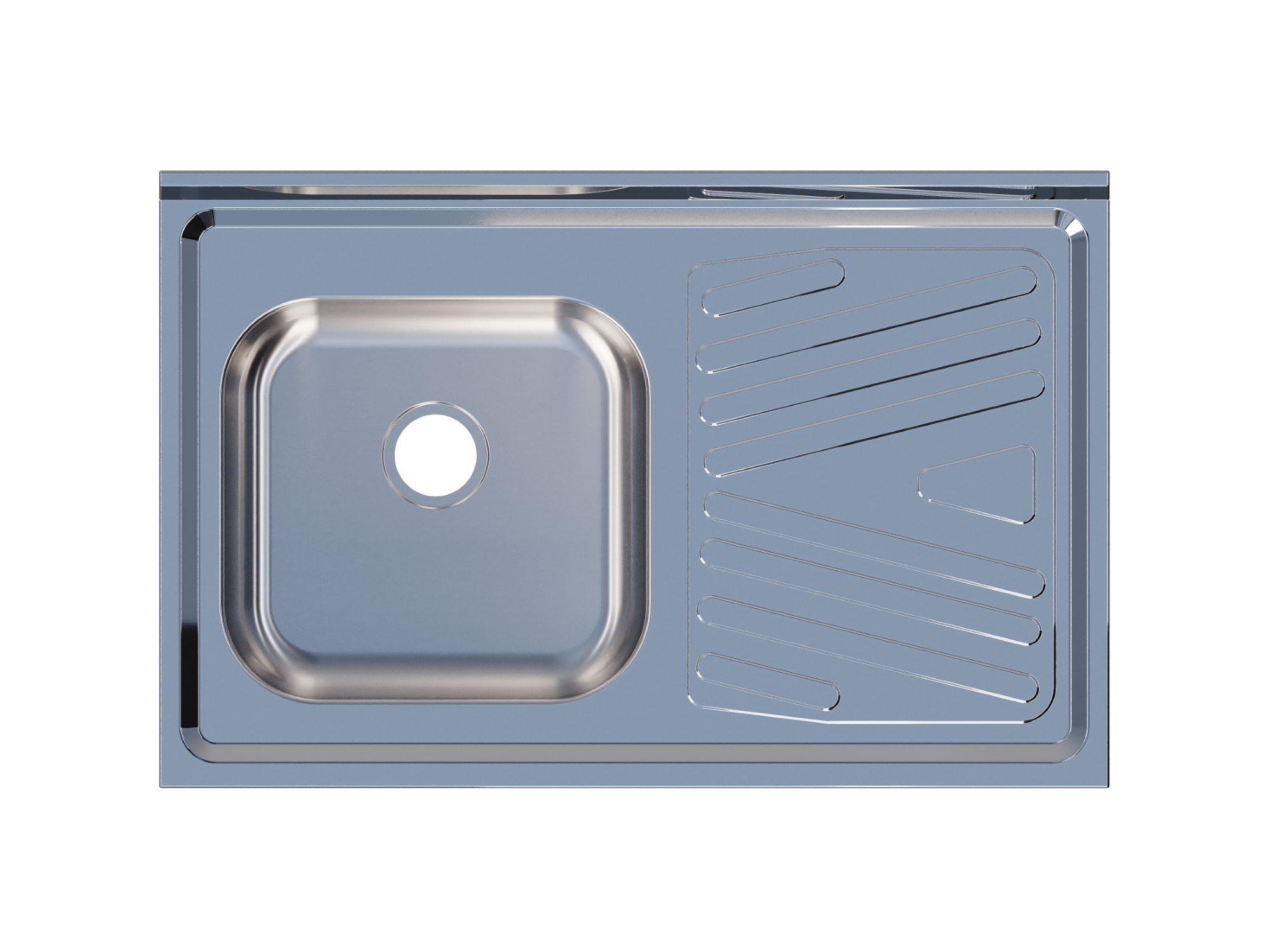 Pia de aço inox para cozinha modelo PSD800, 80x52cm - Fabrinox