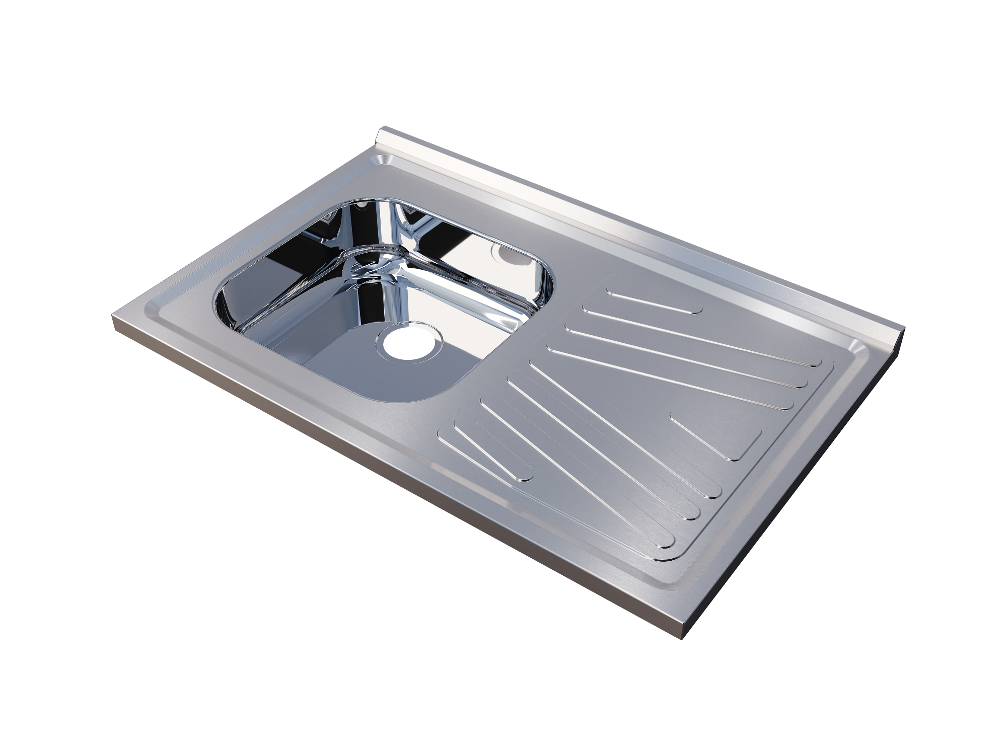 Pia de aço inox luxo AISI304 para cozinha modelo PSLD800, 80x55cm ...