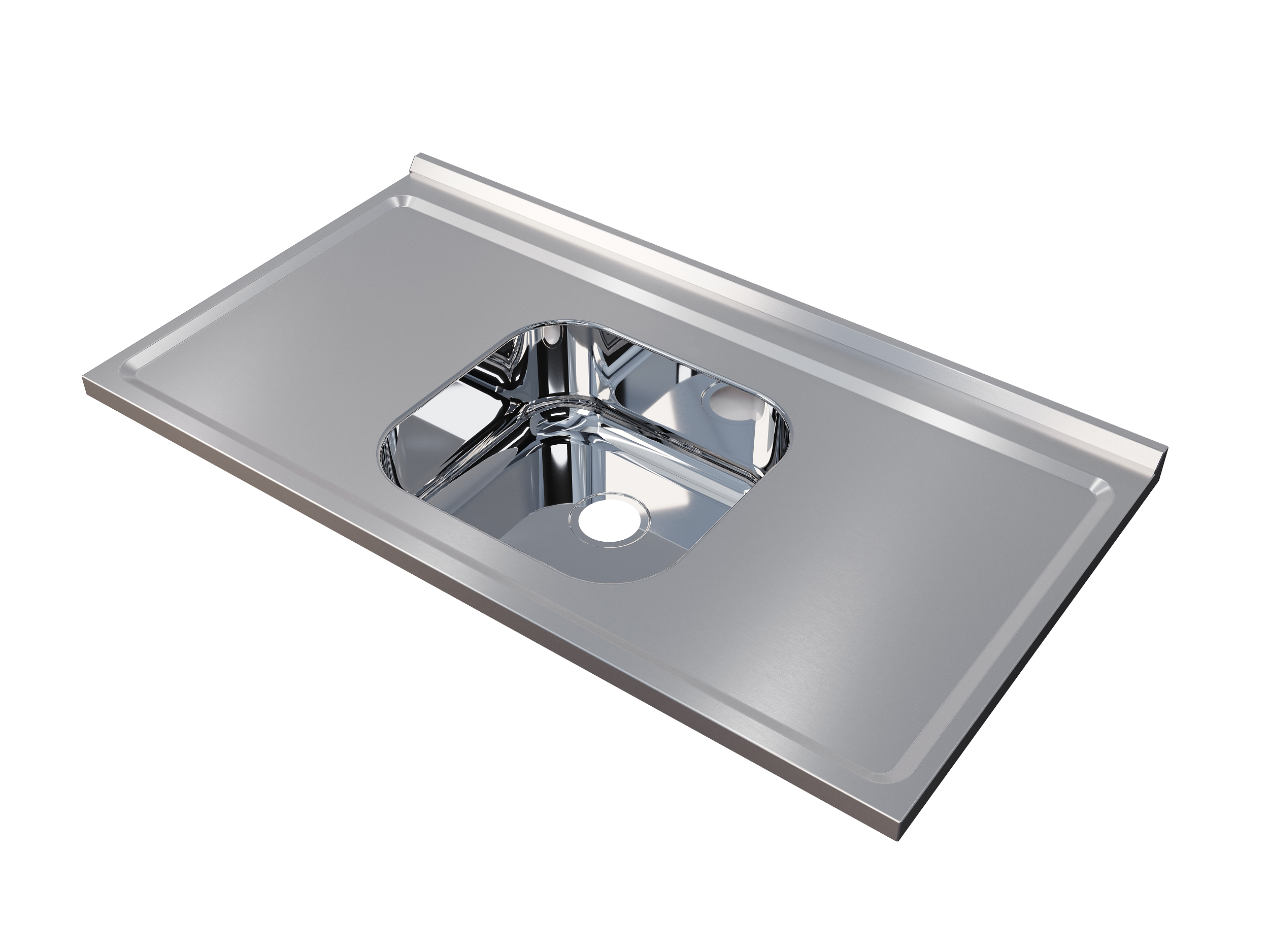 Pia de aço inox luxo AISI304 para cozinha modelo PSL1000, 100x55cm ...