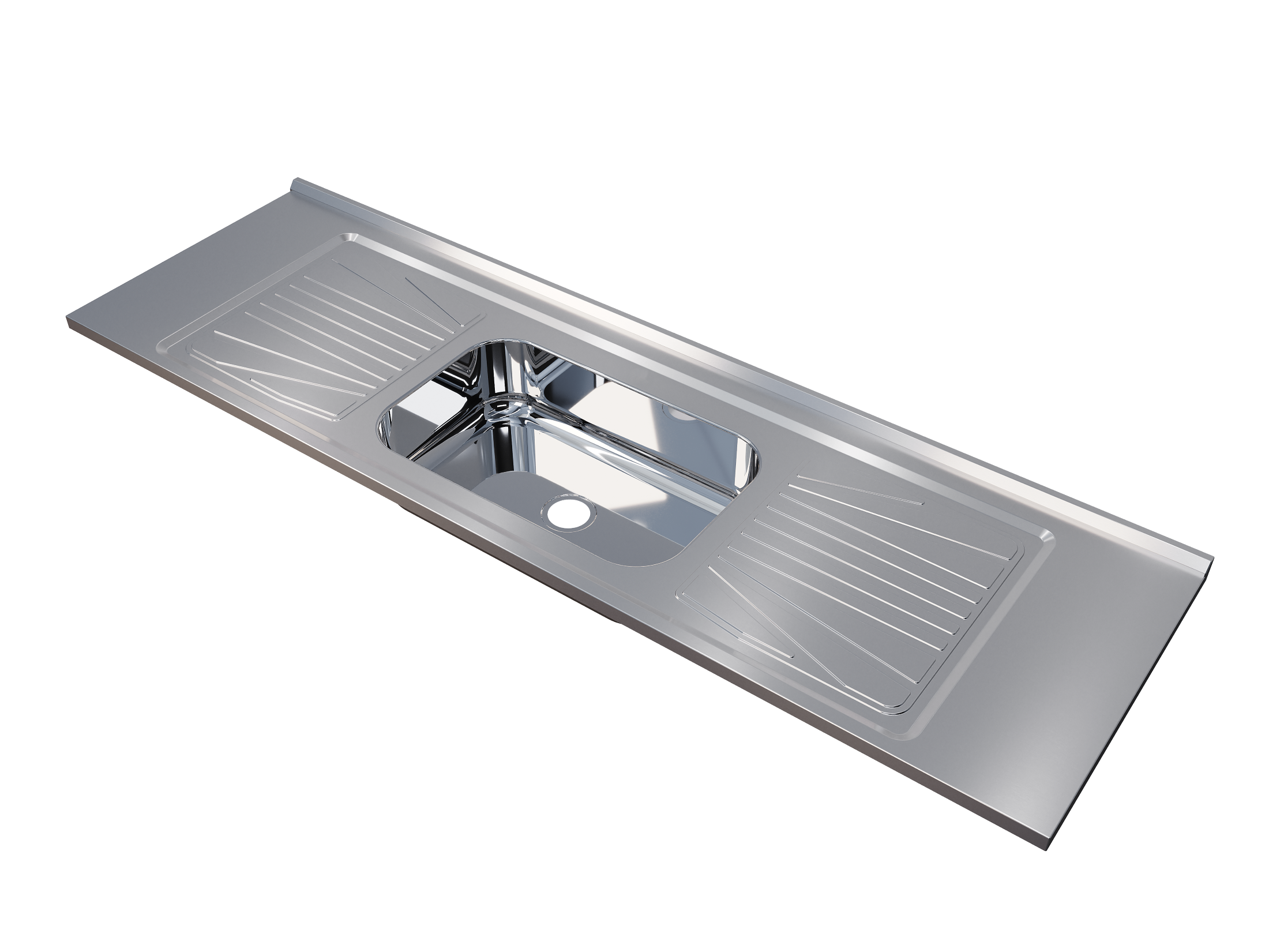 Pia de aço inox luxo AISI304 para cozinha modelo PSL1800, 180x55cm ...