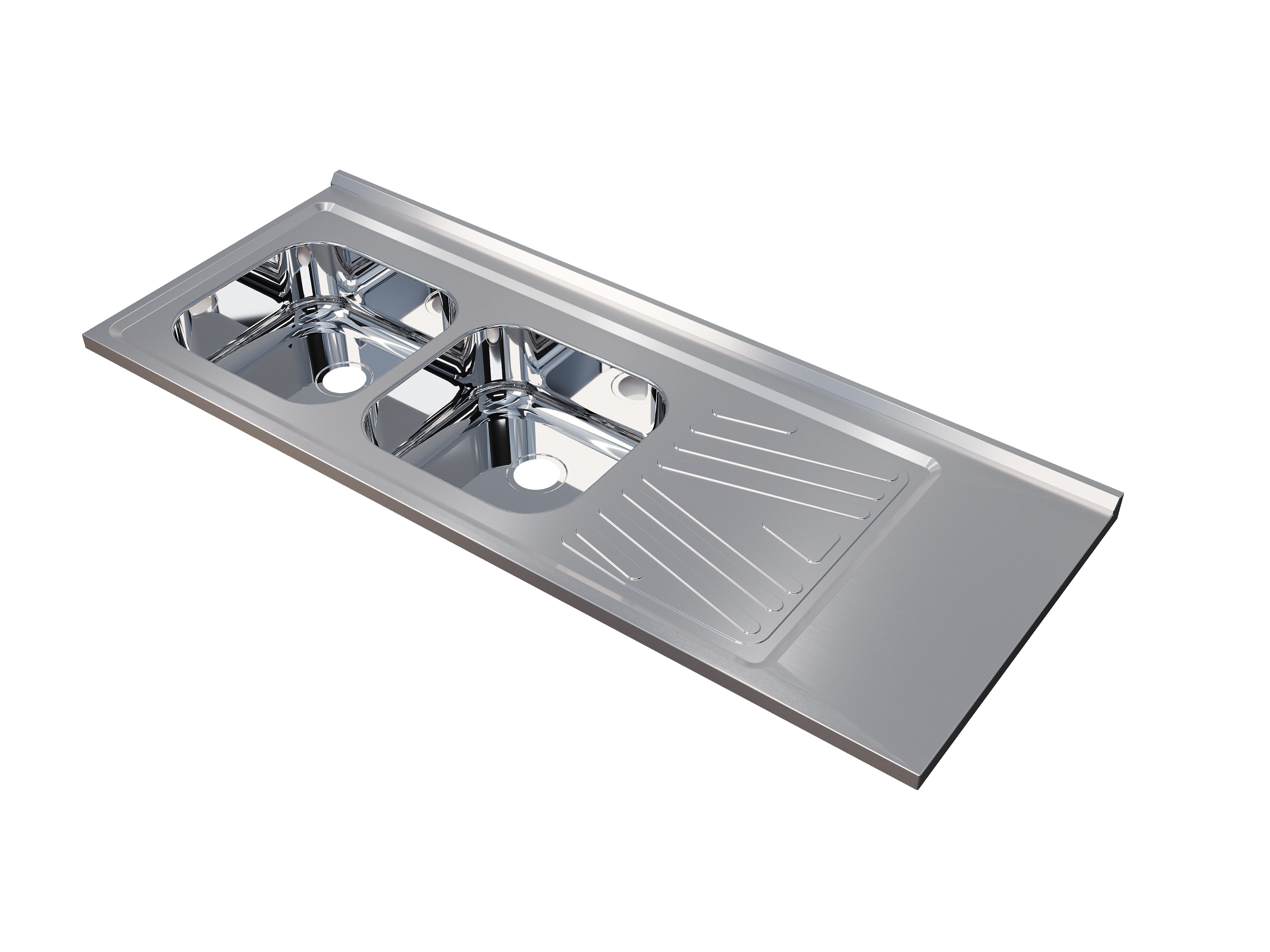 Pia de aço inox luxo AISI304 para cozinha modelo PDL1400, 140x55cm ...