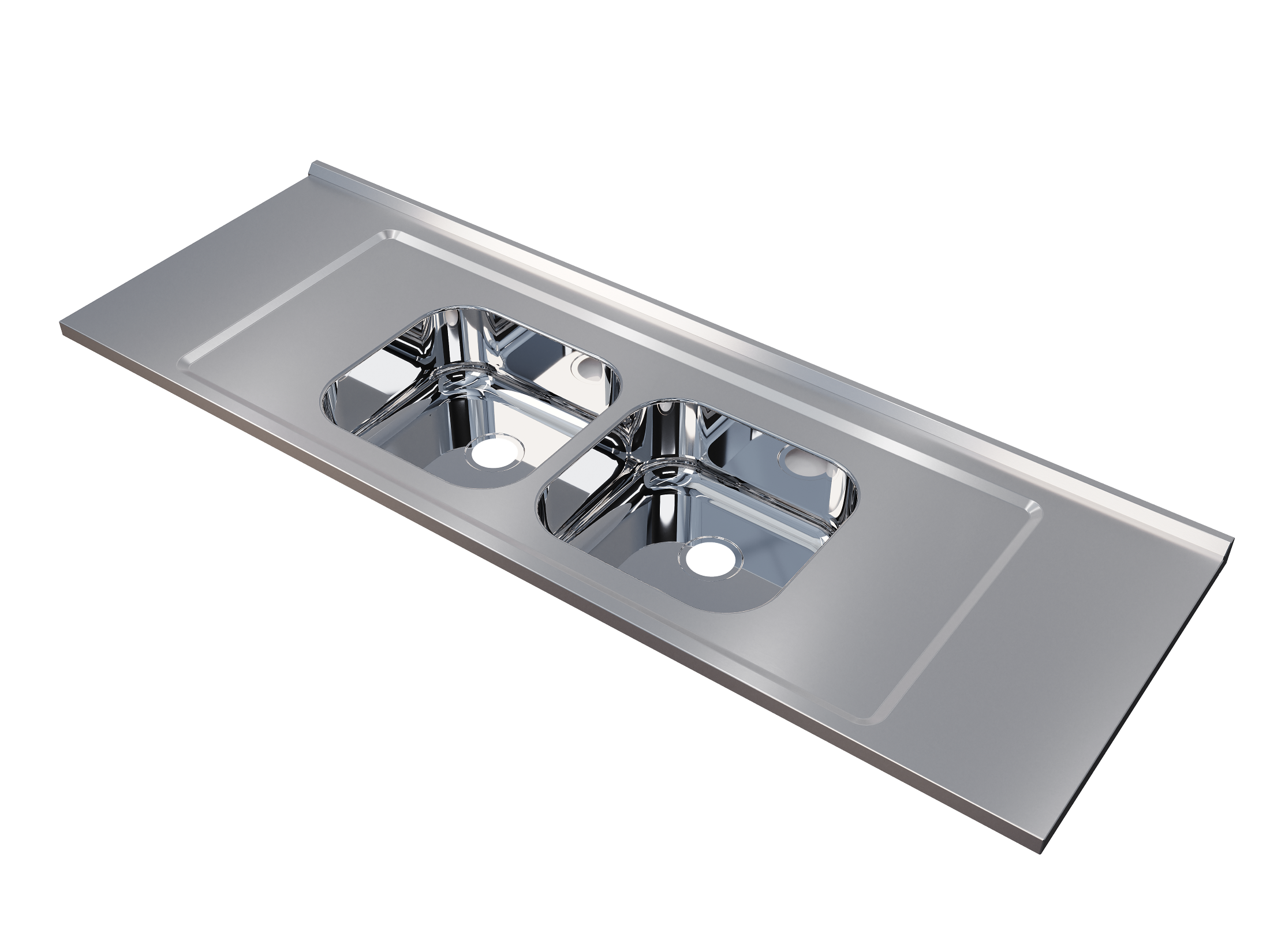 Pia de aço inox luxo AISI304 para cozinha modelo PDL1600, 160x55cm ...