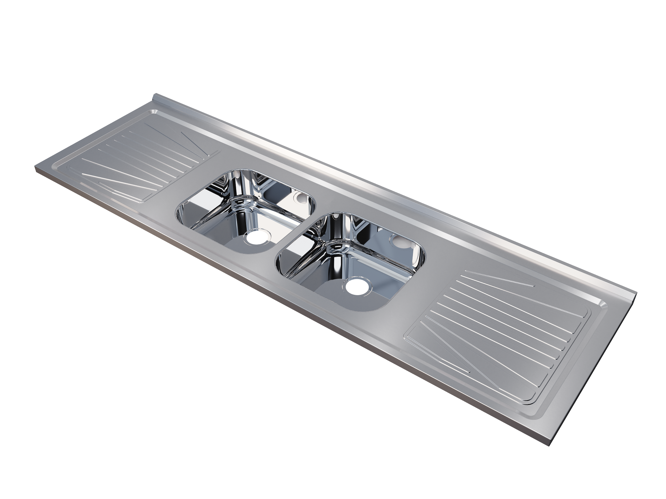 Pia de aço inox luxo AISI304 para cozinha modelo PDL1800, 180x55cm ...